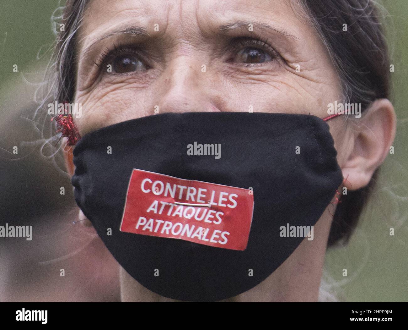 People take part in a demonstration on Labour Day in Montreal, Monday ...