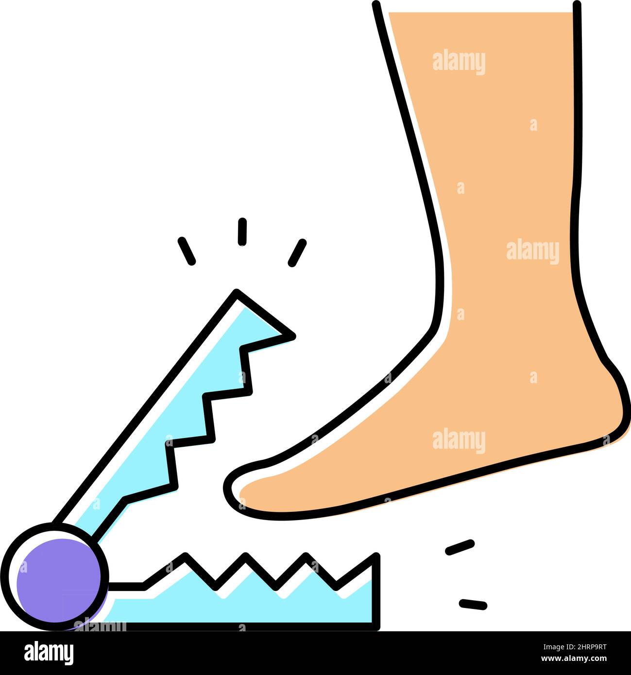 severe pain when walking color icon vector illustration Stock Vector ...