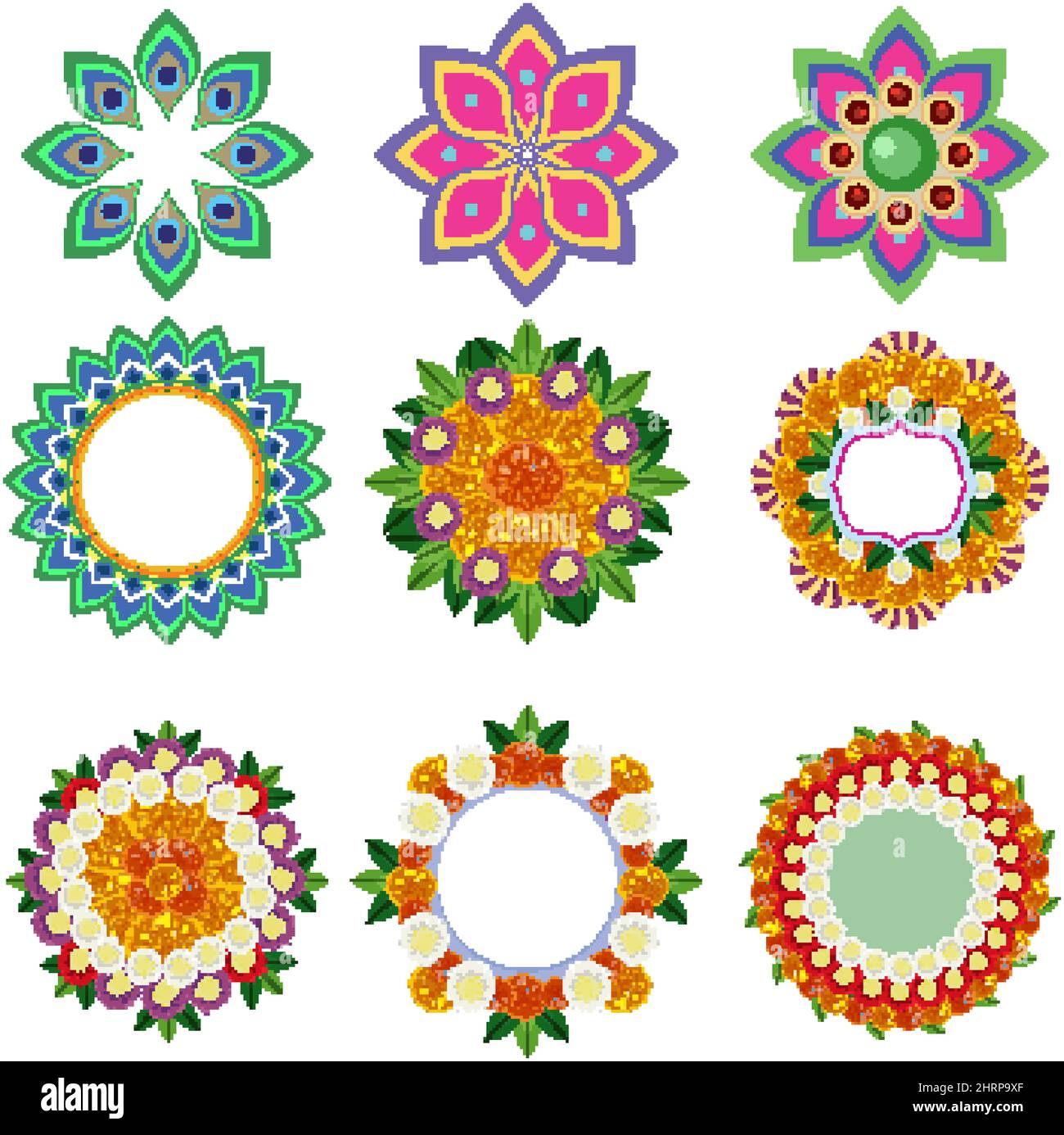 Set of mandala design in different patterns illustration Stock Vector ...