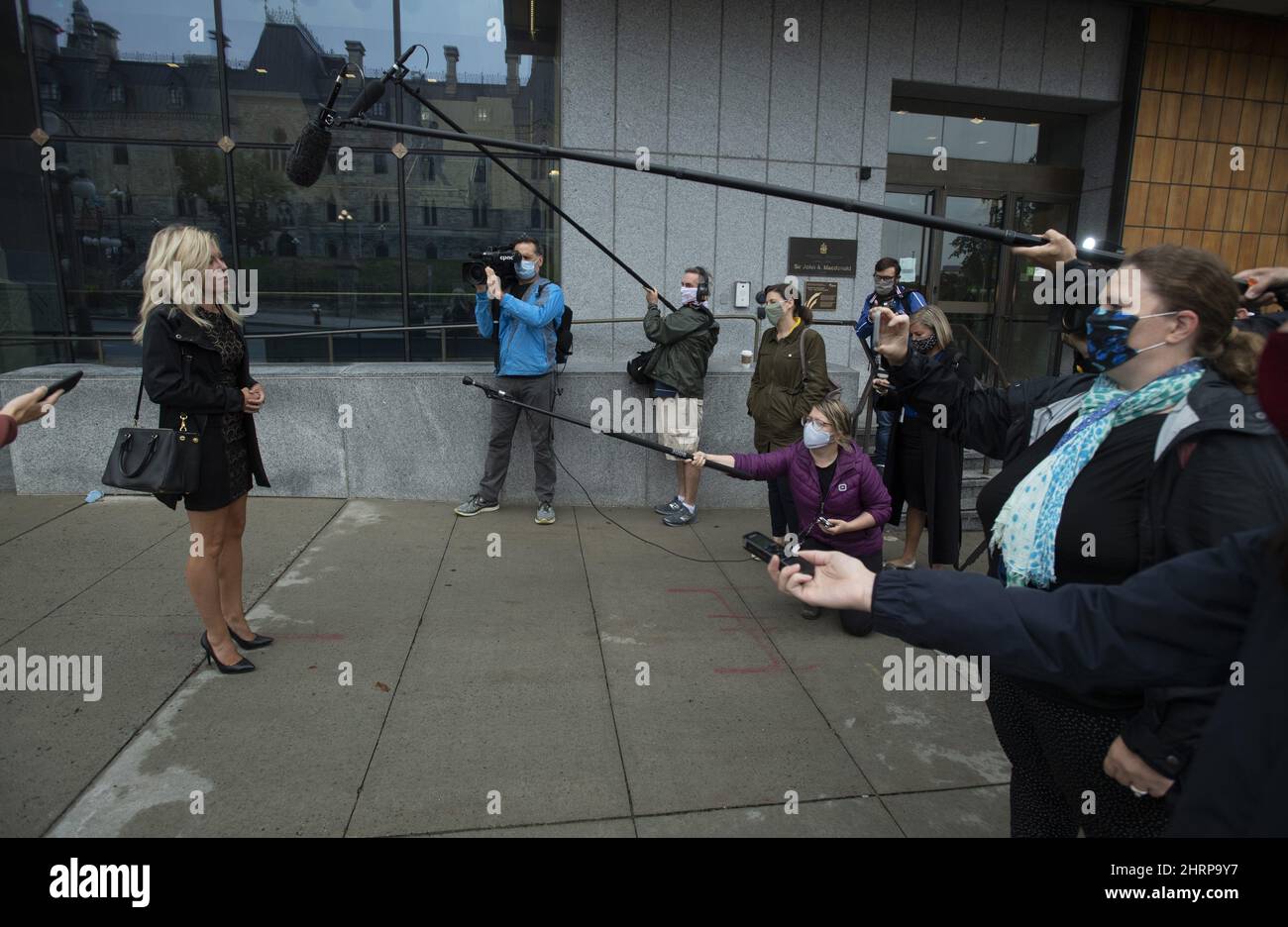 Conservative MP Michelle Rempel Garner speaks with the media as she ...
