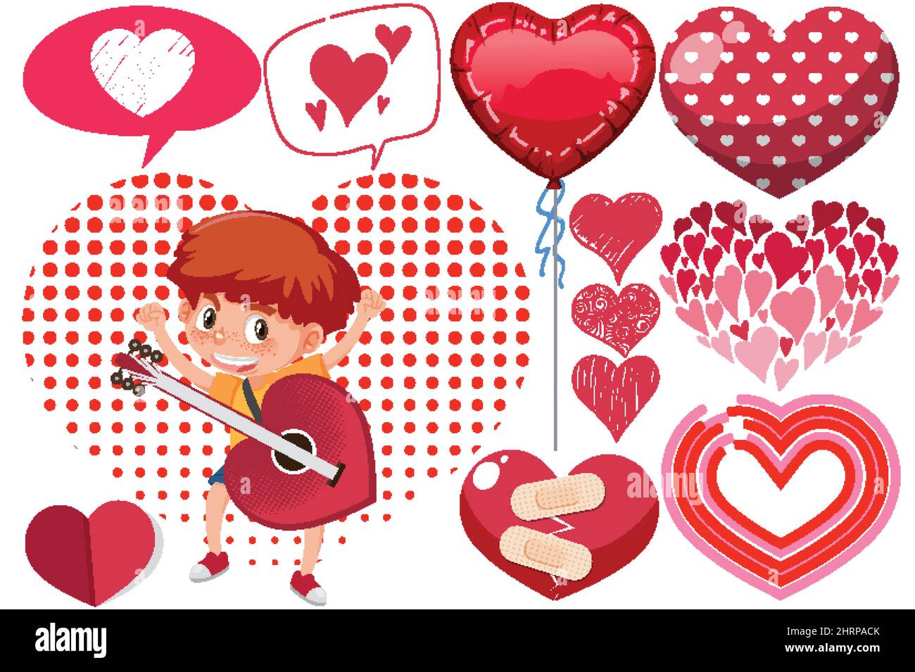 Valentine theme with many hearts illustration Stock Vector Image & Art ...