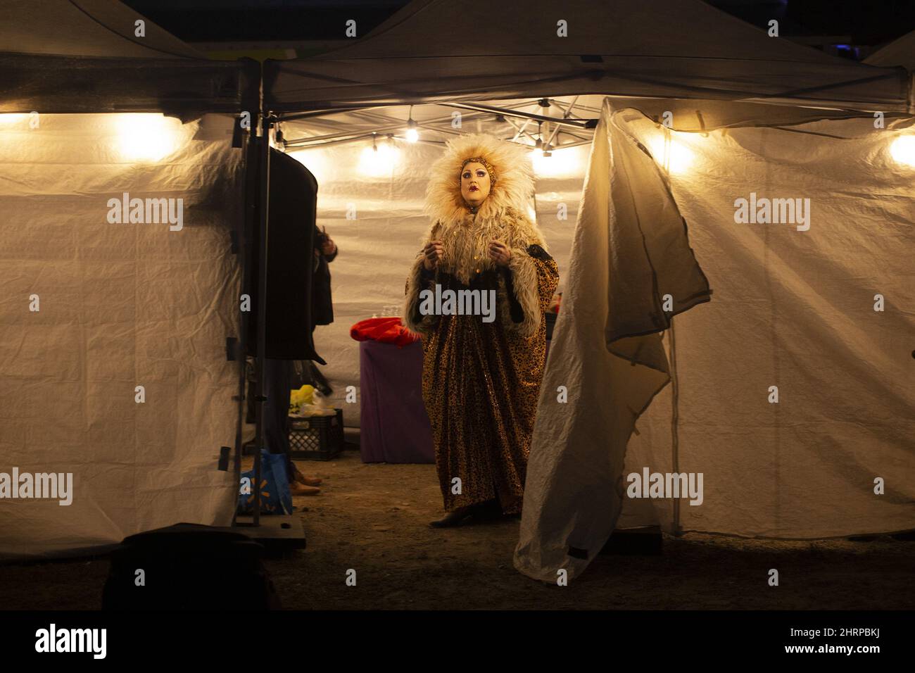 Drag Queen Miss Conception watches fellow queen, Sofonda perform, on a ...