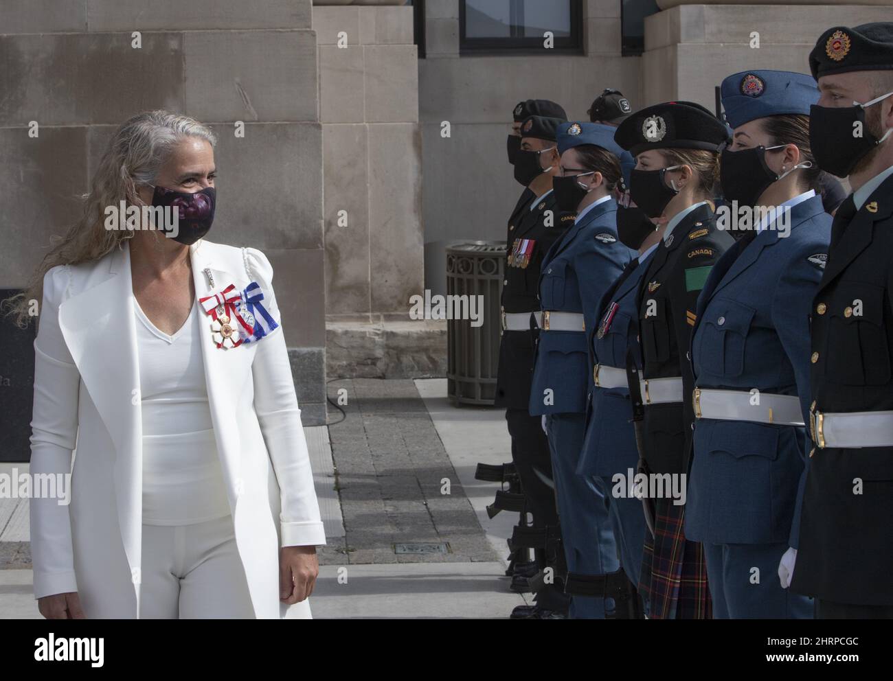Governor General Julie Payette inspects the Guard of Honour as she makes her way to deliver the ...