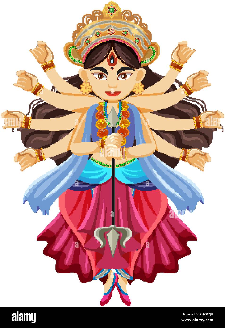Indian goddess on white background illustration Stock Vector Image ...
