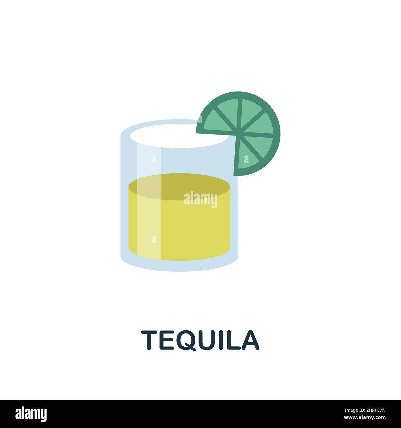 Tequila flat icon. Colored element sign from drinks collection. Flat ...