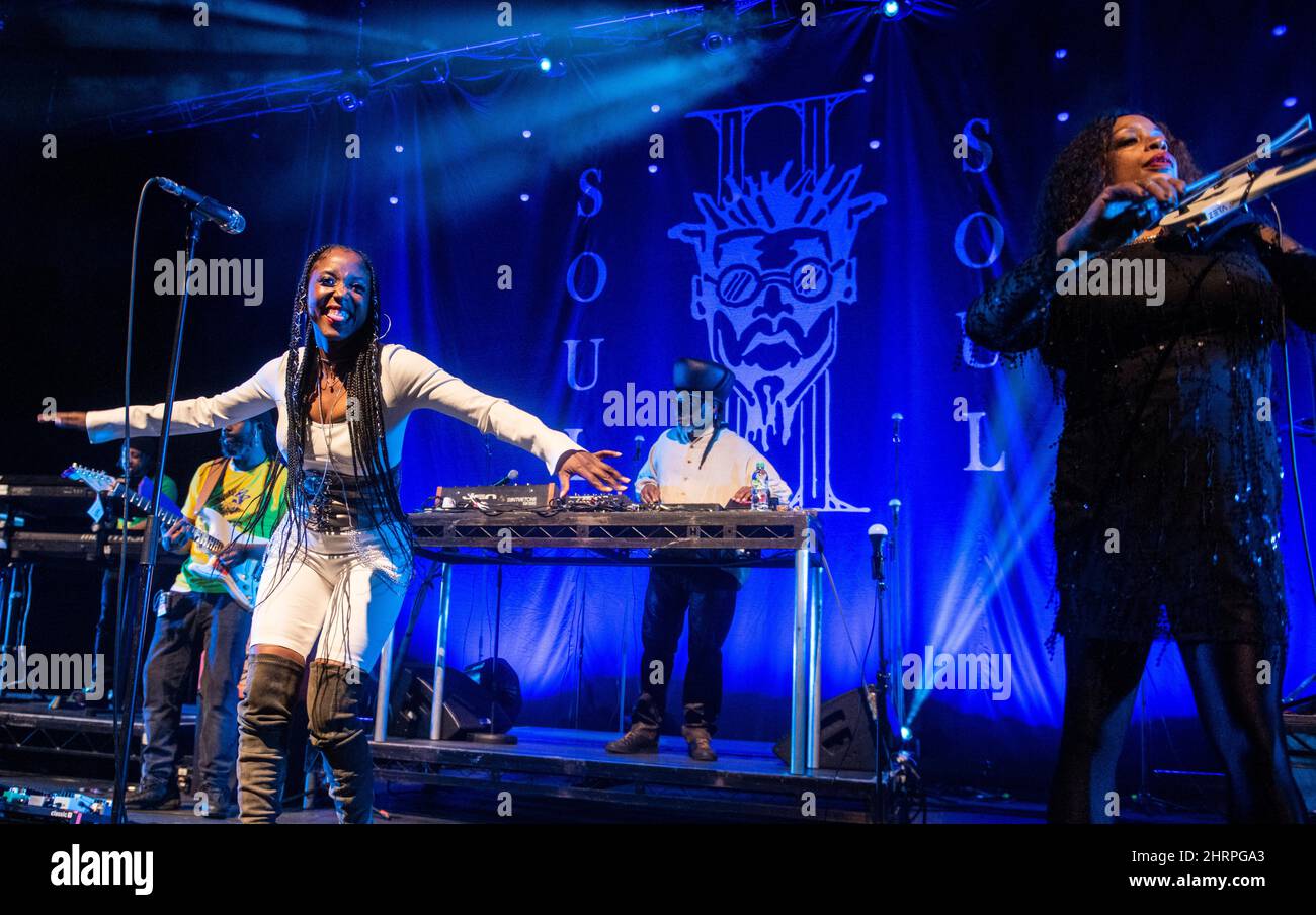 York, UK. 26th Feb, 2022. Nadine Caesar, lead singer of British soul ...