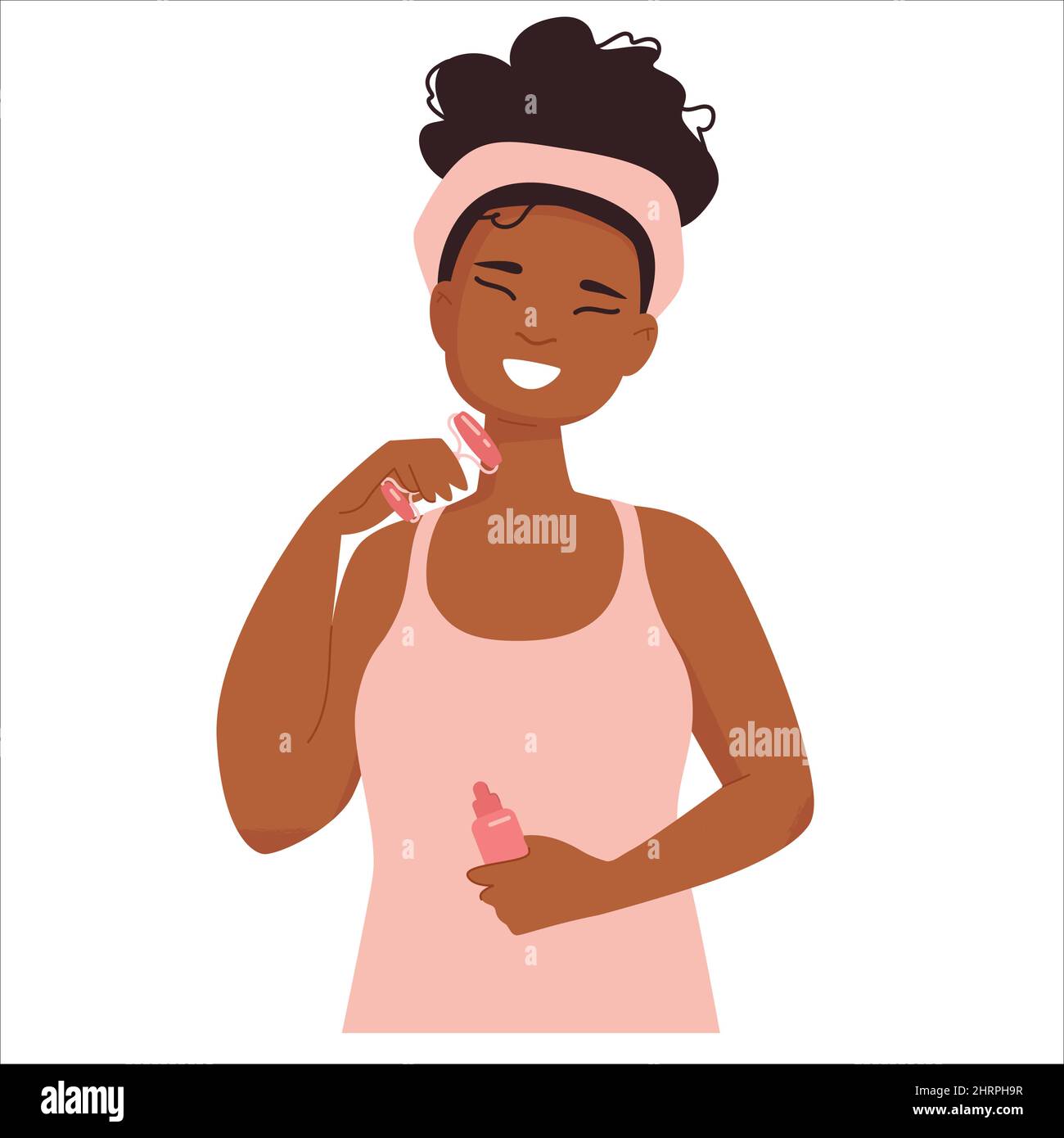 Cute Girl Does Facial Massage for Healthy Skin Stock Vector Image & Art ...