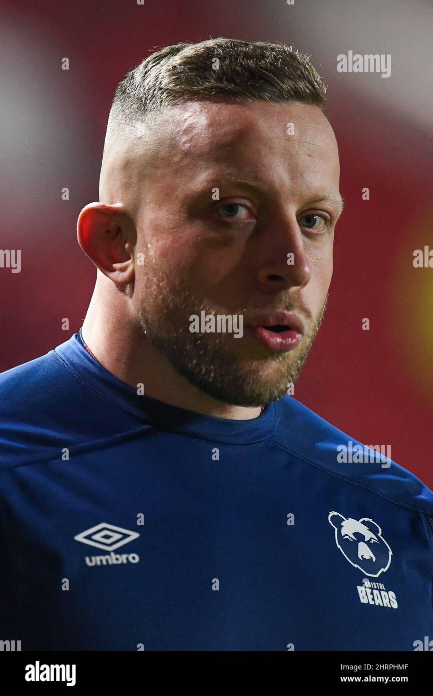 Max Lahiff of Bristol Bears, during the pre-game warmup Stock Photo - Alamy