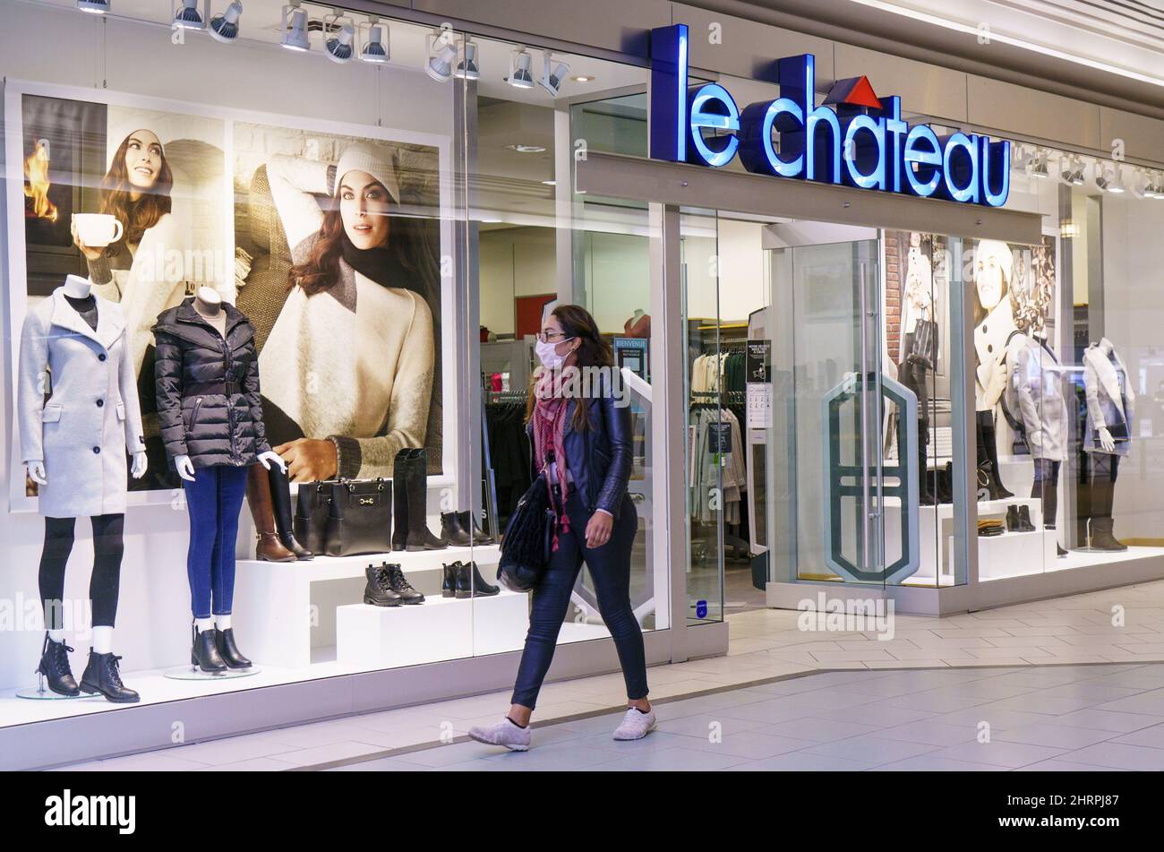 A Le Chateau clothing store is seen in a shopping mall in Joliette, Que ...