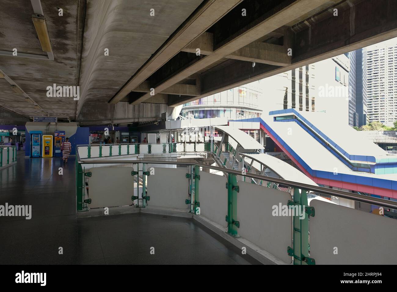 Elevated skybridge leading to 1st level of Asok BTS train station which ...