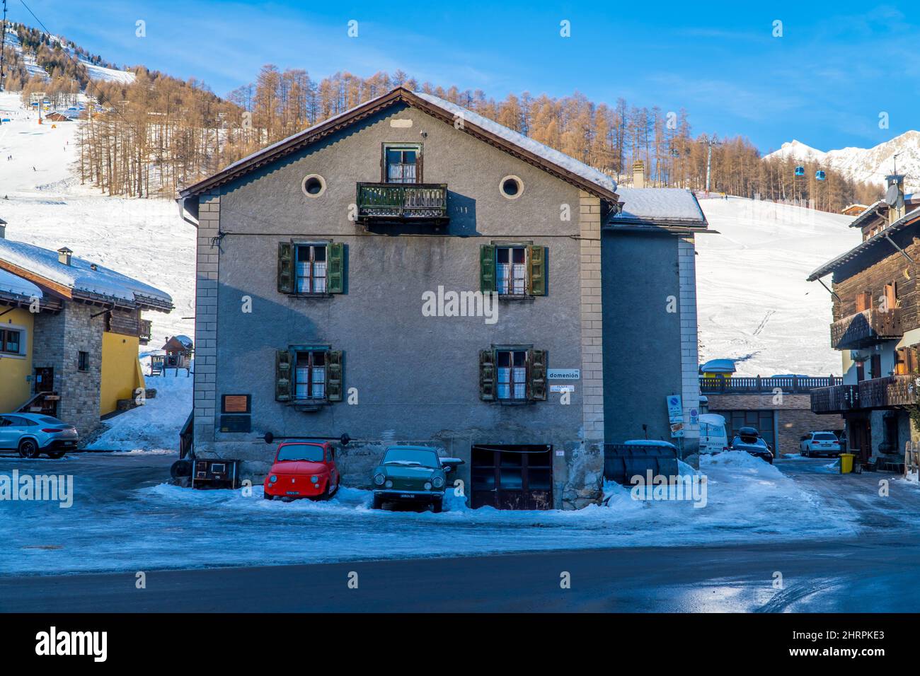 Traditional alpine architecture in livigno hi-res stock photography and ...