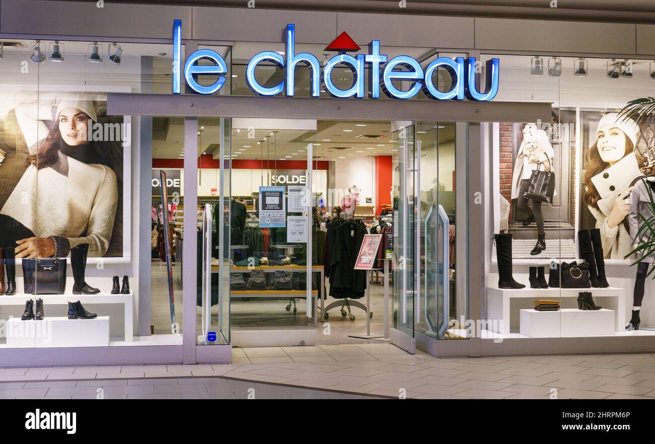 A Le Chateau clothing store is seen in a shopping mall in Joliette, Que ...