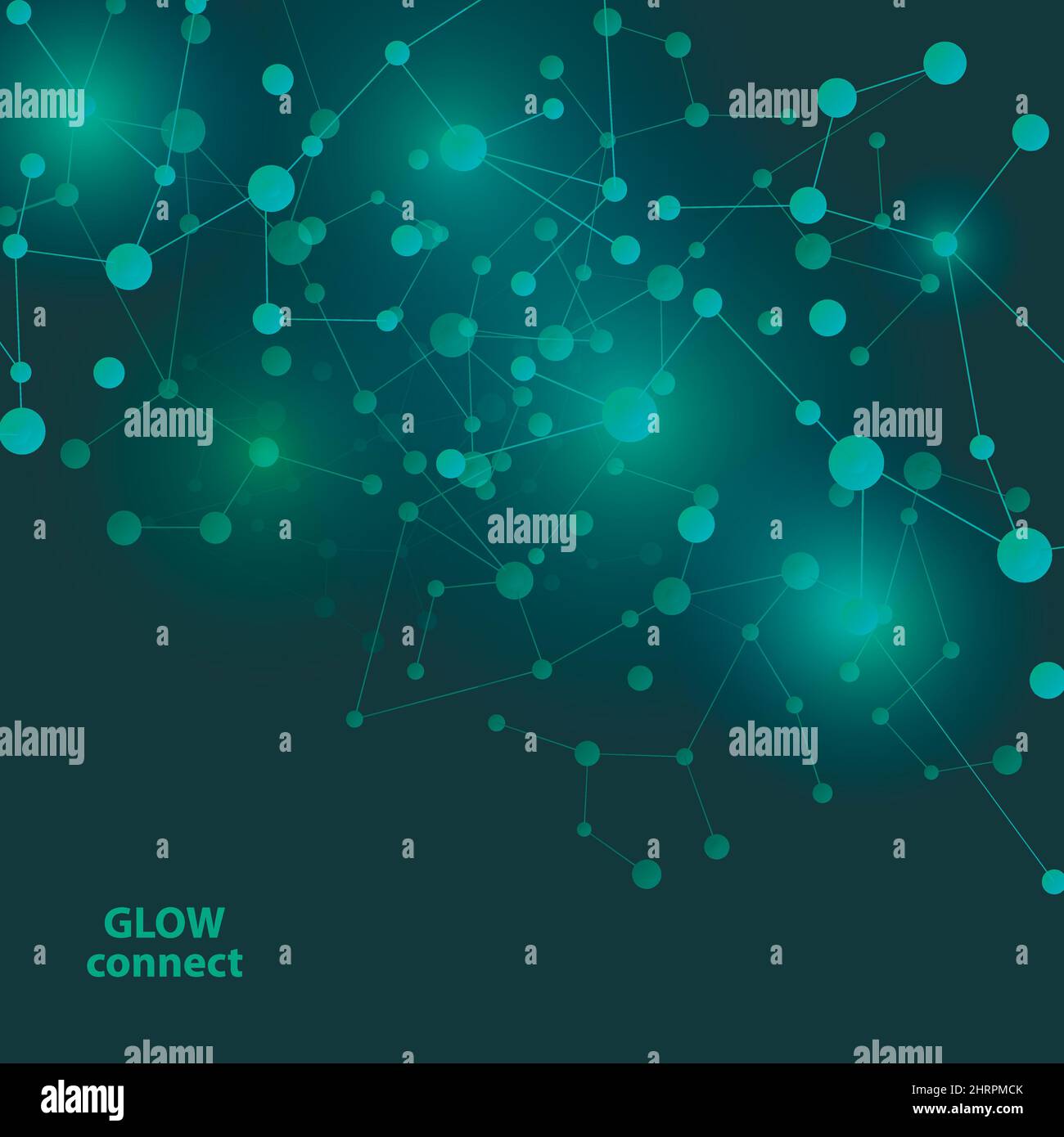Connect green lines. Abstract technology glowing line and dots Stock ...