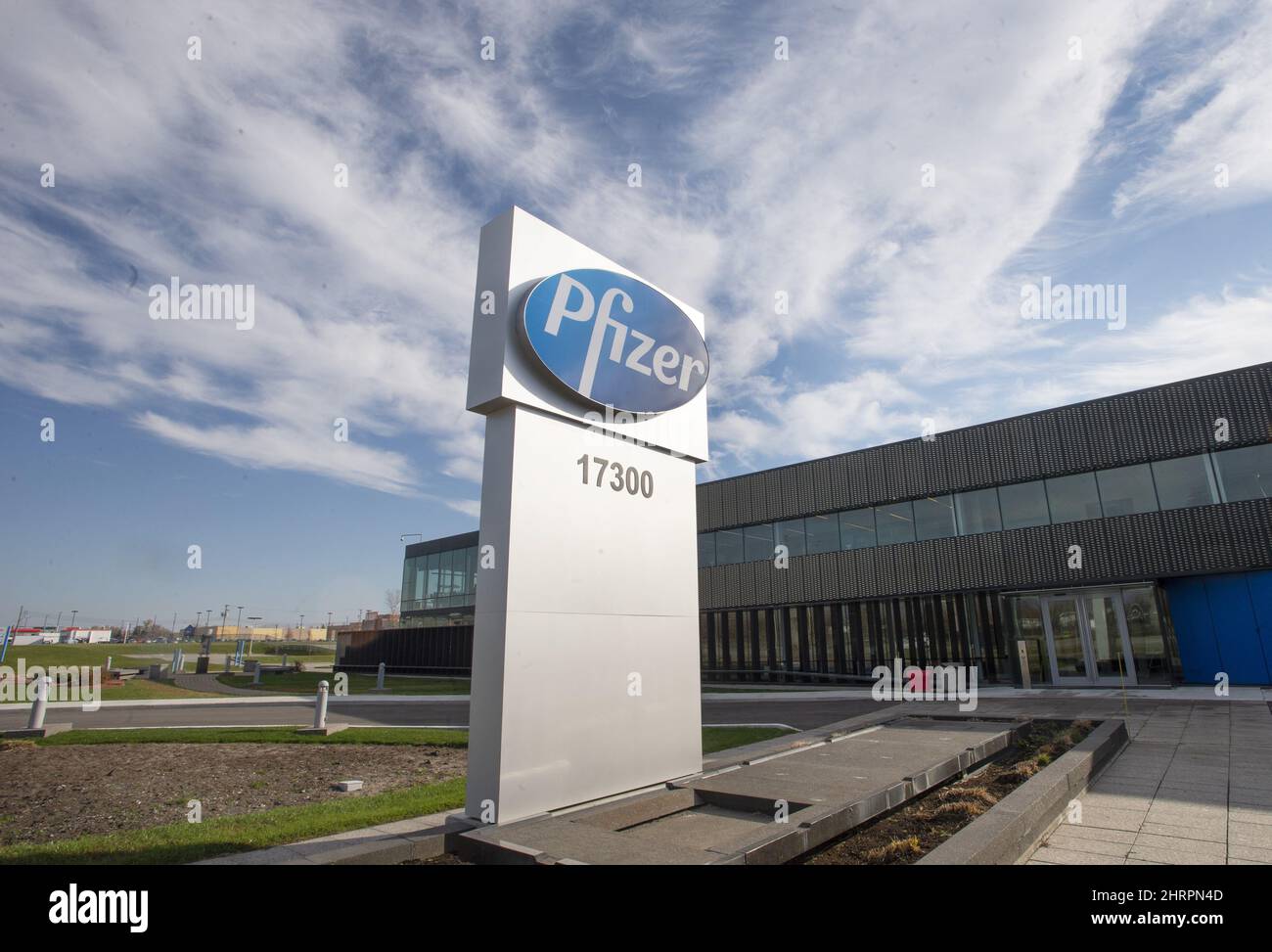 The corporate headquarters of Pfizer Canada are seen Monday, November 9 ...