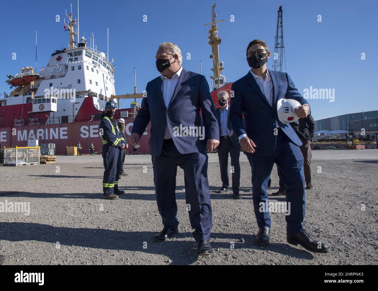 Ontario Premier Doug Ford arrives at Heddle Shipyards in Hamilton ...