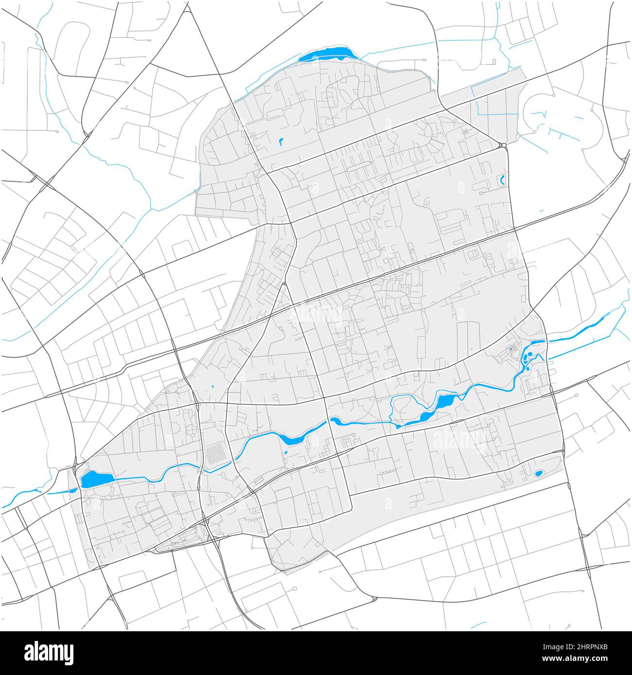 Wandsbek, Hamburg, DEUTSCHLAND, high detail vector map with city ...