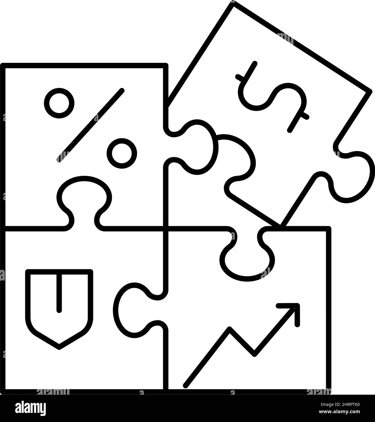 puzzle for create business line icon vector illustration Stock Vector ...