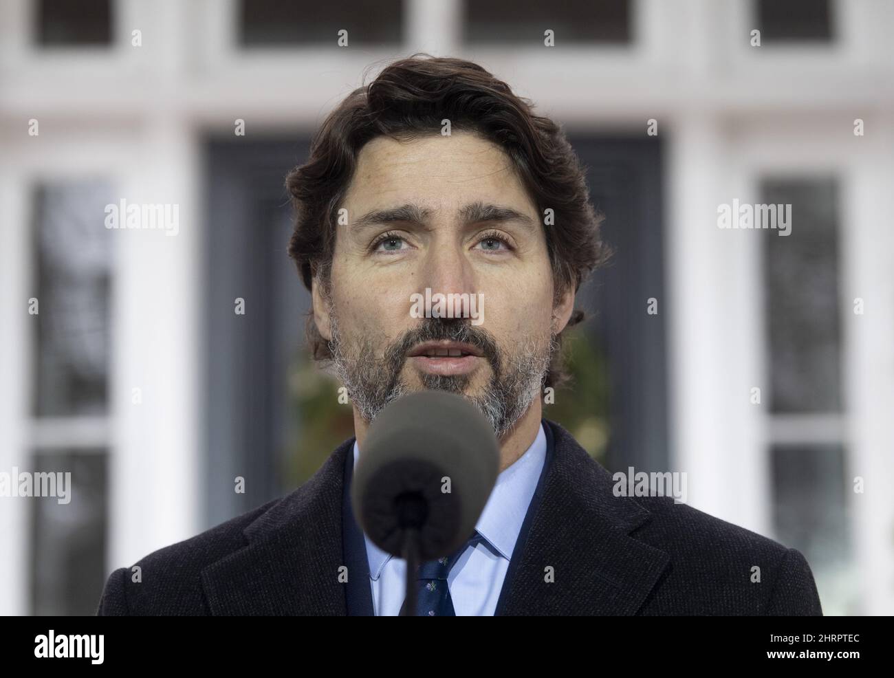 Prime Minister Justin Trudeau delivers his opening remarks during a ...
