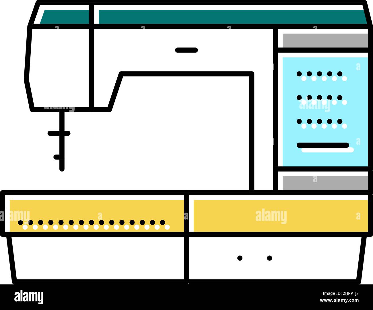 sewing machine textile equipment color icon vector illustration Stock ...