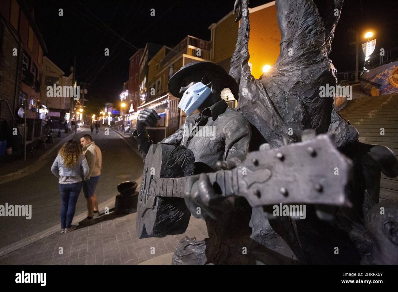 The iconic statue of Ron Hynes on George Street, in downtown St. John's ...