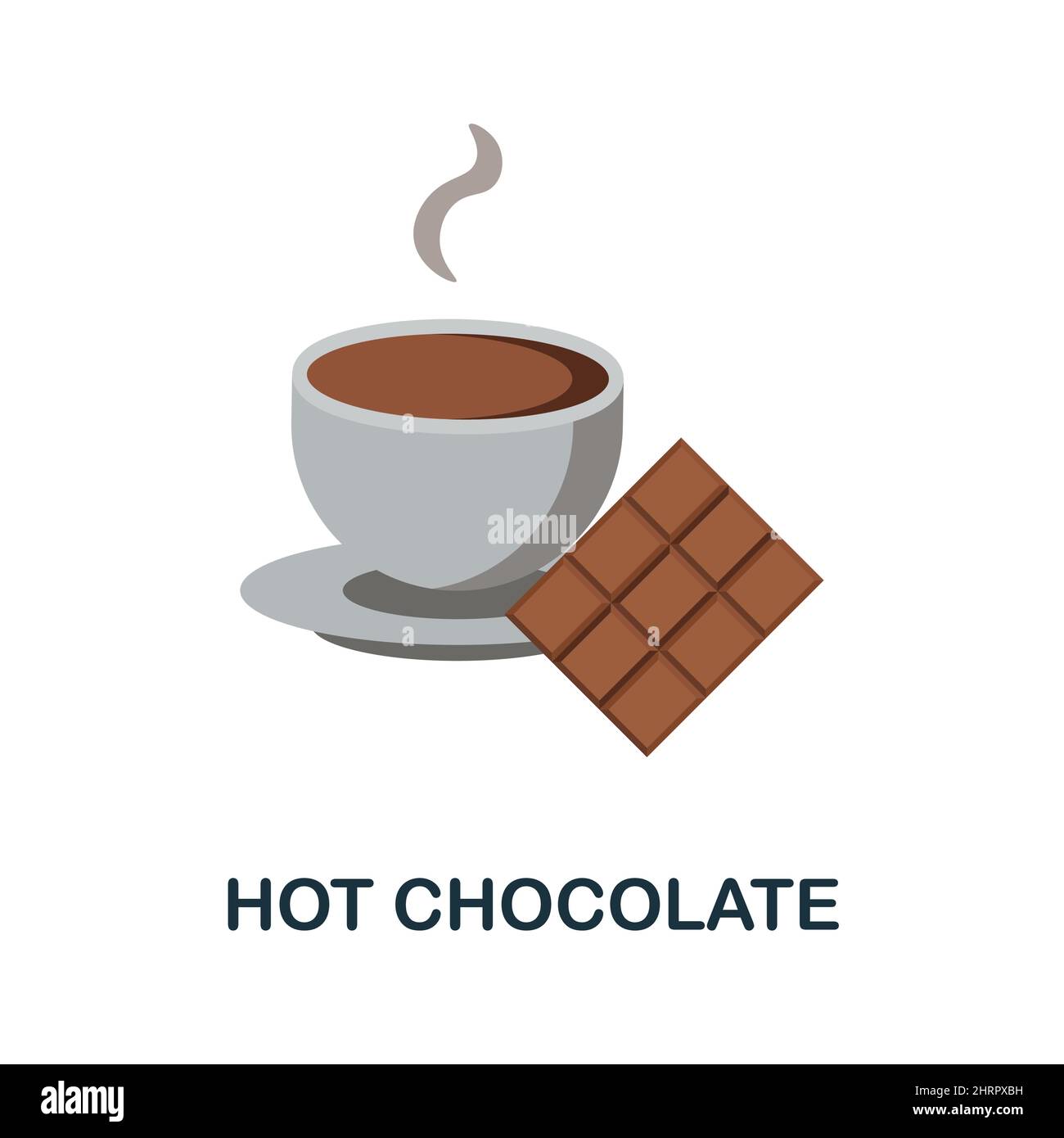 Hot Chocolate flat icon. Colored element sign from drinks collection ...