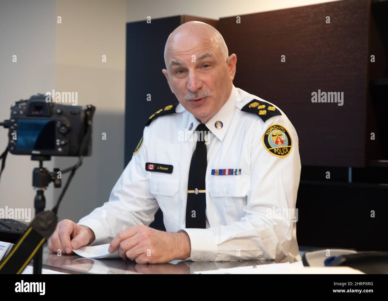 Interim police chief James Ramer is seen in his office at Toronto ...