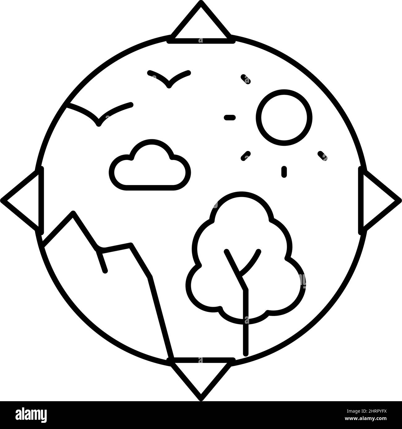 biosphere ecosystem line icon vector illustration Stock Vector Image ...
