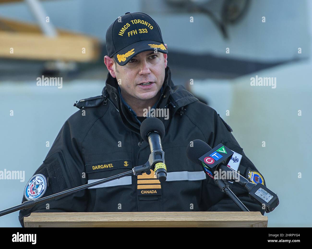 Cmdr. Jeff Dargavel, commanding officer of the Halifax-class frigate ...