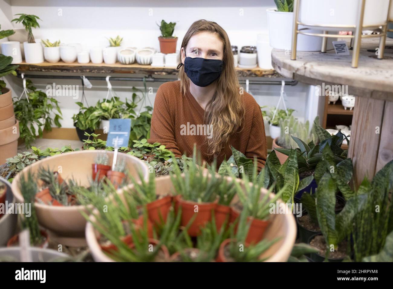Owner Kait Waugh is shown at her store called the Fat Plant Farm in ...