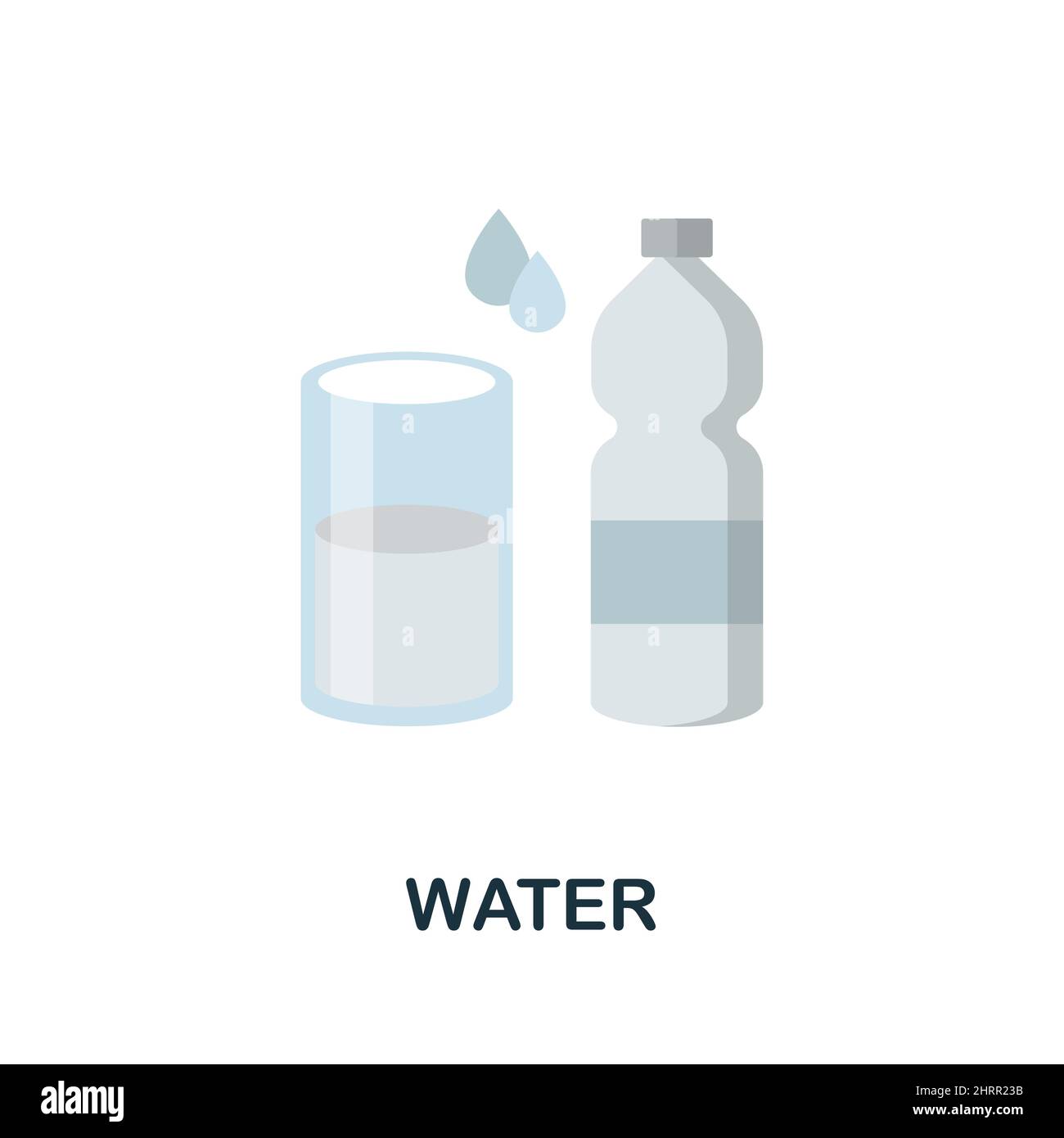 Water flat icon. Colored element sign from drinks collection. Flat ...