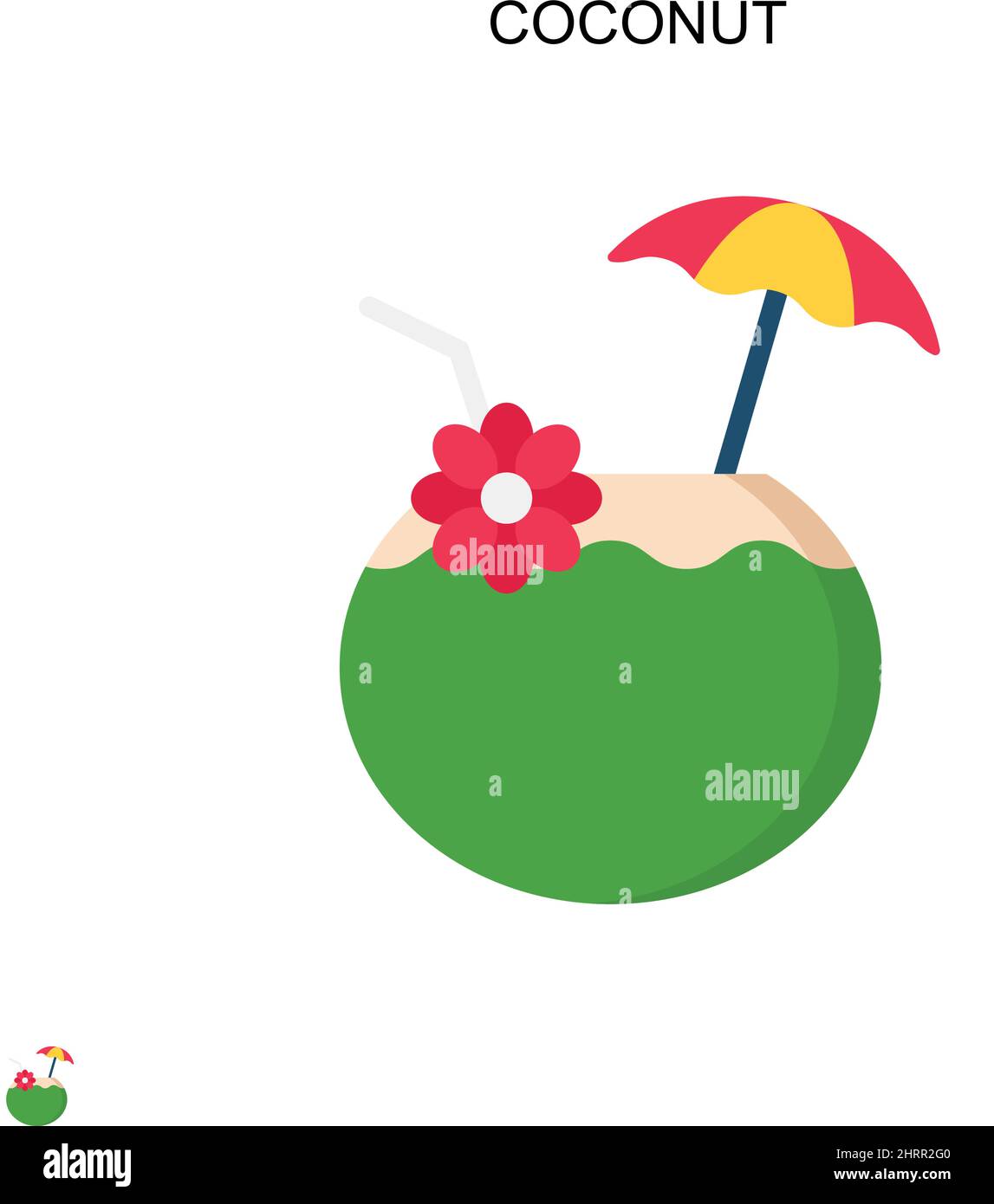 Coconut Simple vector icon. Illustration symbol design template for web ...