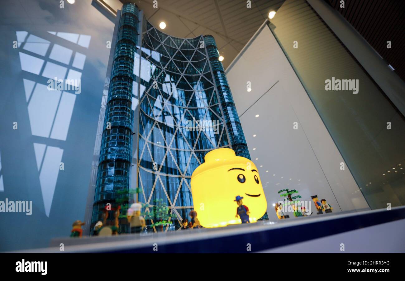 A Lego sculpture of The Bow building by artist Roy Nelson is unveiled ...