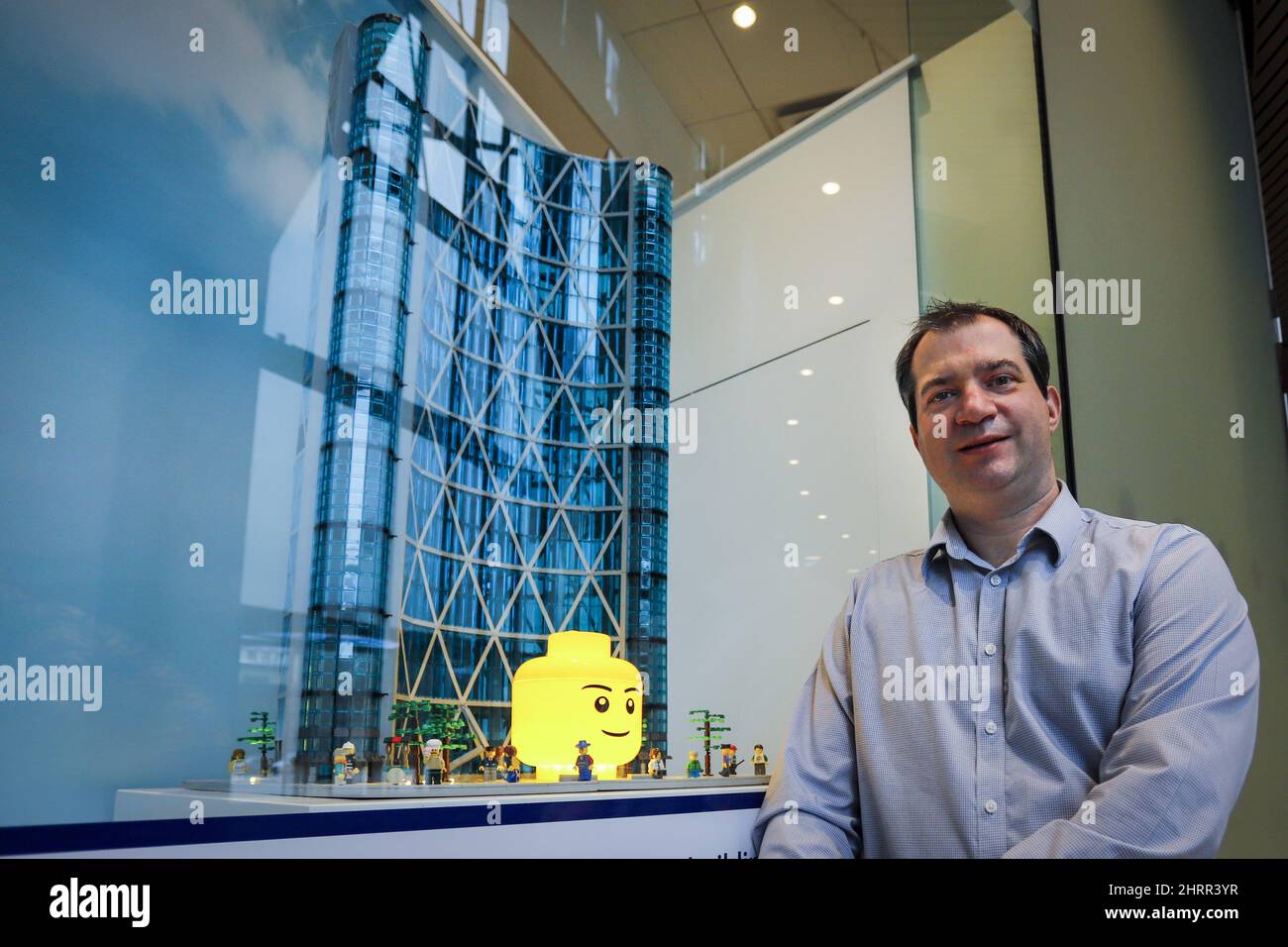 A Lego sculpture of The Bow building by artist Roy Nelson is unveiled ...