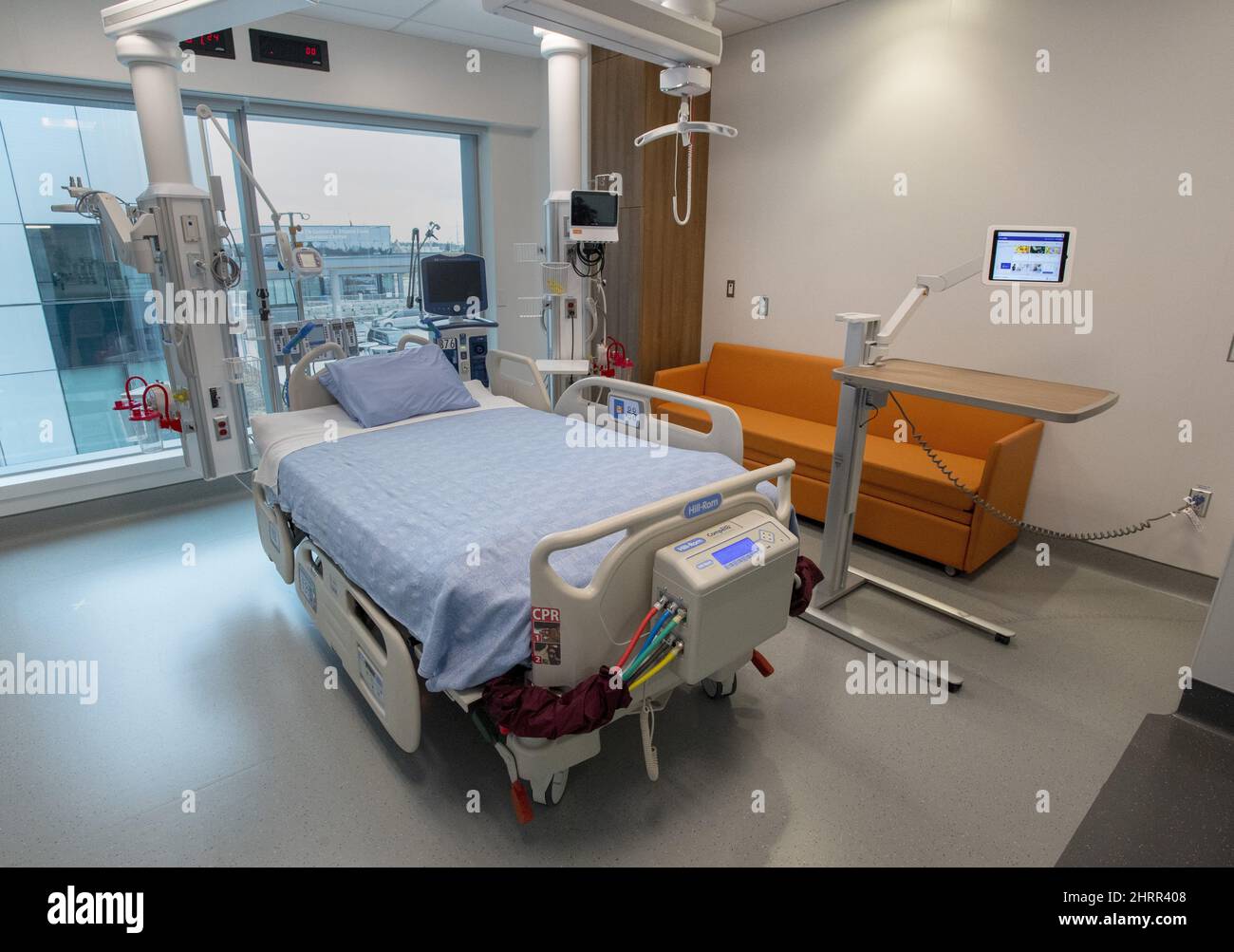 A digital Intensive Care Unit room at Cortellucci Vaughan Hospital in ...
