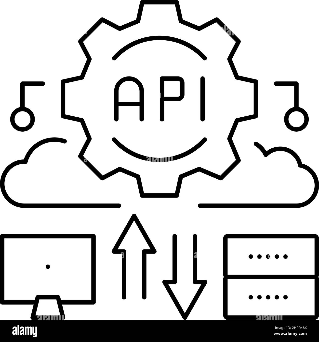 api digital technology line icon vector illustration Stock Vector Image ...
