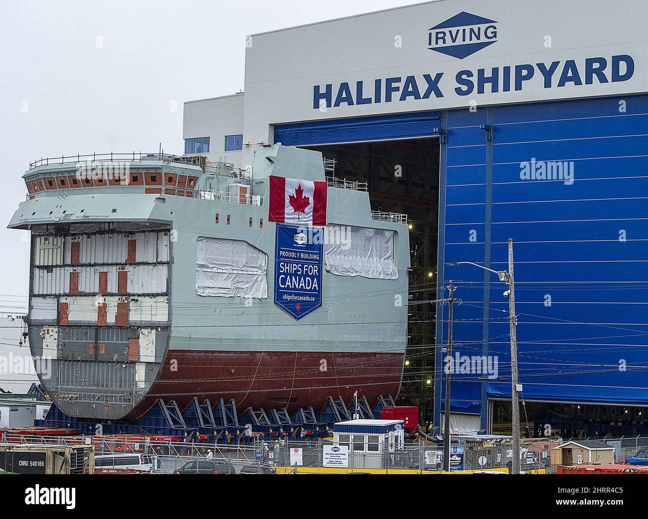 The centre block of the future HMCS Max Bernays is moved from the ...