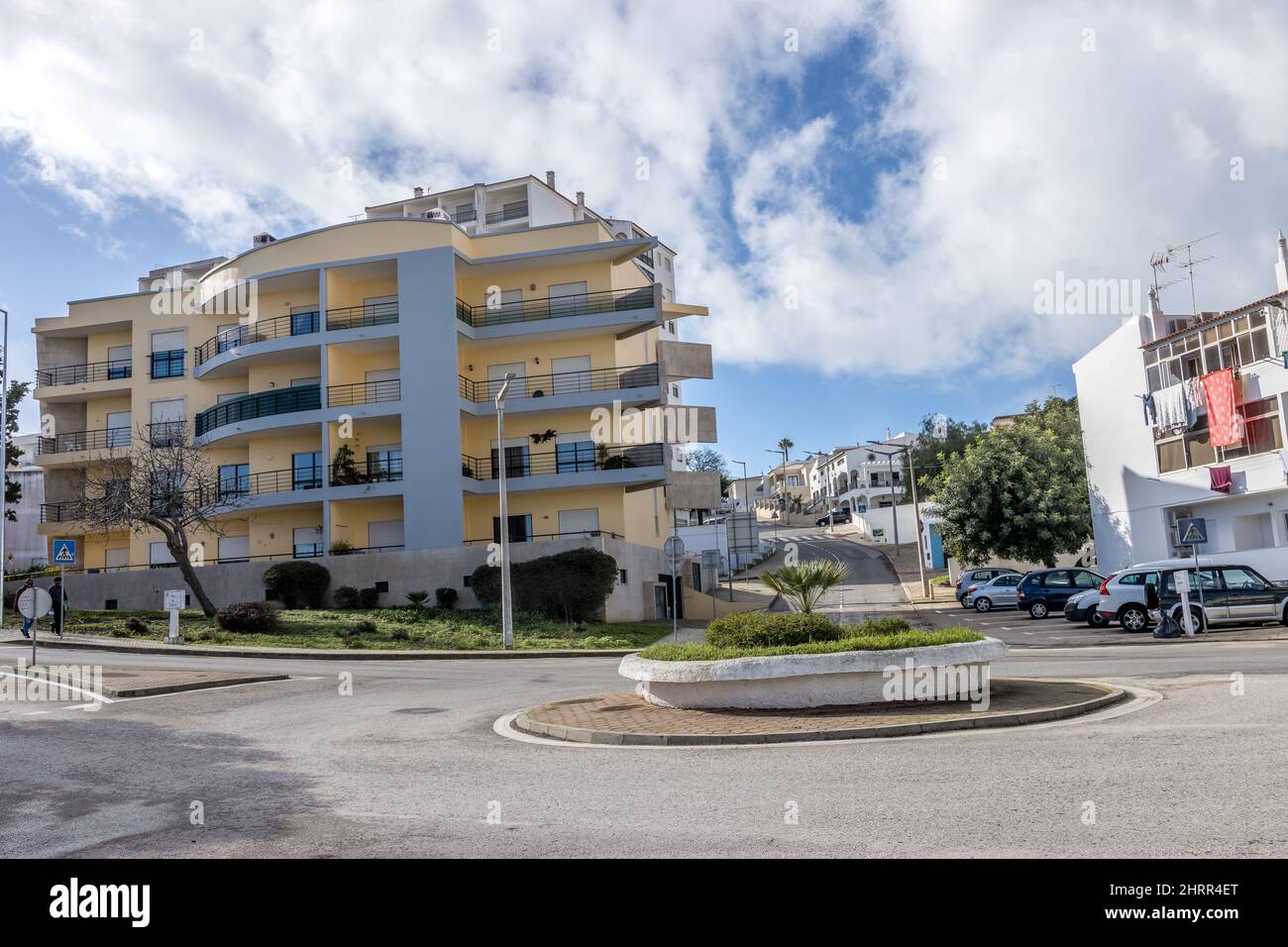 Street with residential buildings in Lagos, Portugal Stock Photo - Alamy