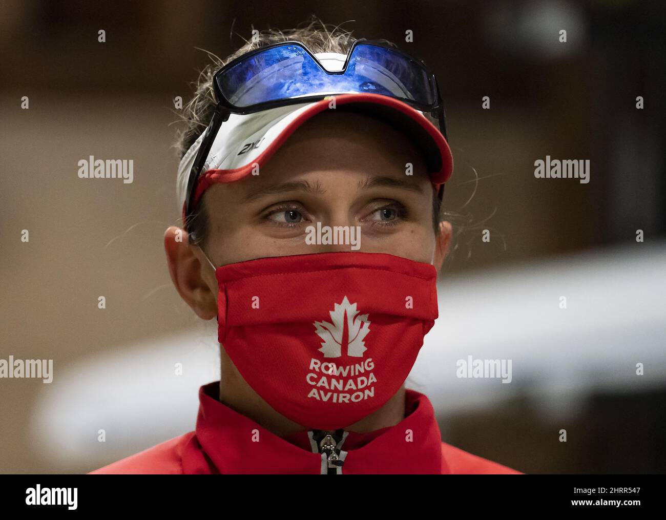 Canadian Olympic rower Carling Zeeman arrives at the Elk Lake training ...