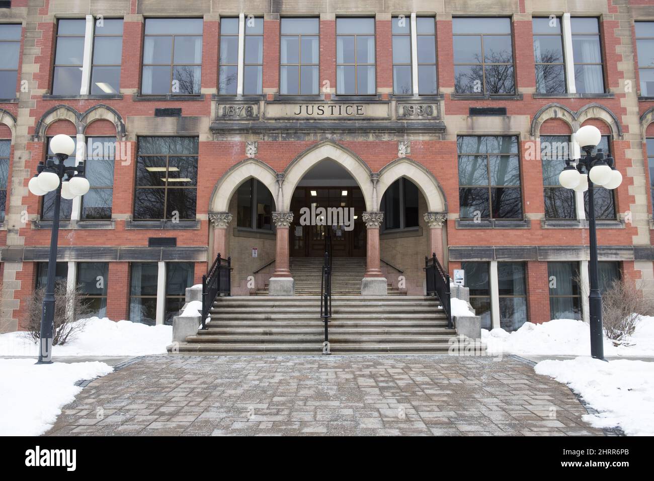 The Justice building and Provincial Courthouse in downtown Fredericton ...