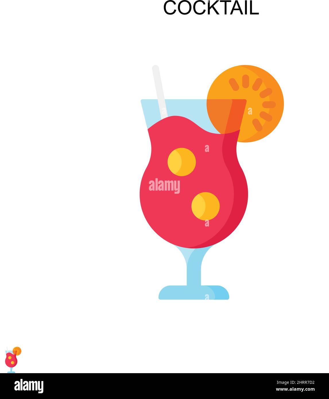 Cocktail Simple vector icon. Illustration symbol design template for ...