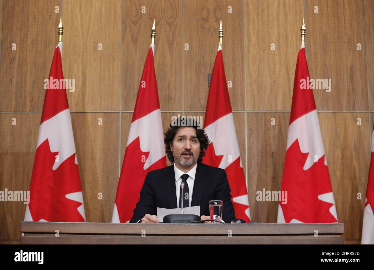 Prime Minister Justin Trudeau speaks at a press conference in Ottawa on ...