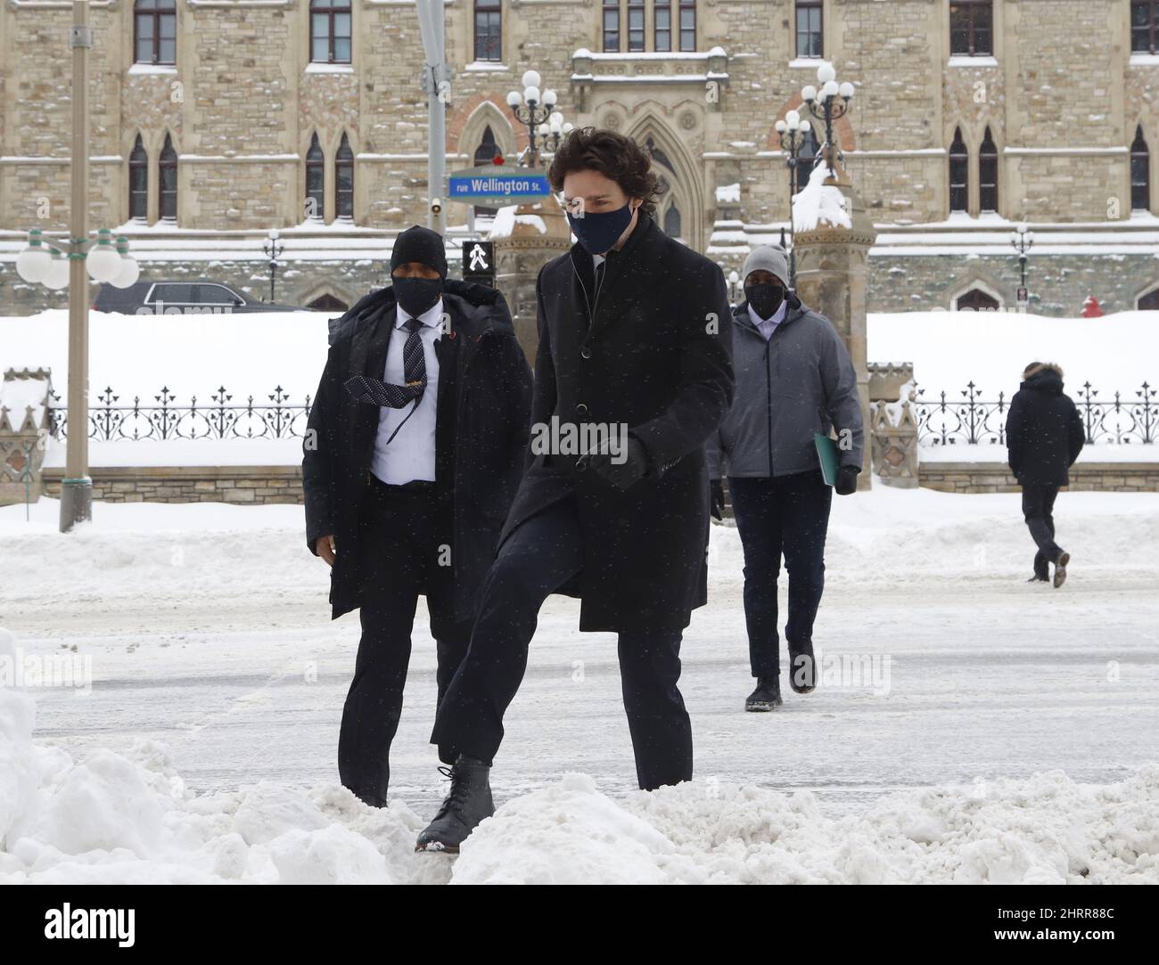 Prime Minister Justin Trudeau walks to a press conference in Ottawa on ...