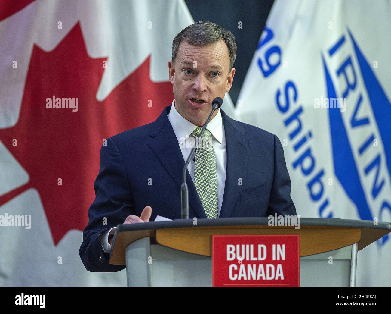 Kevin Mooney, president of Irving Shipbuilding Inc. addresses the ...