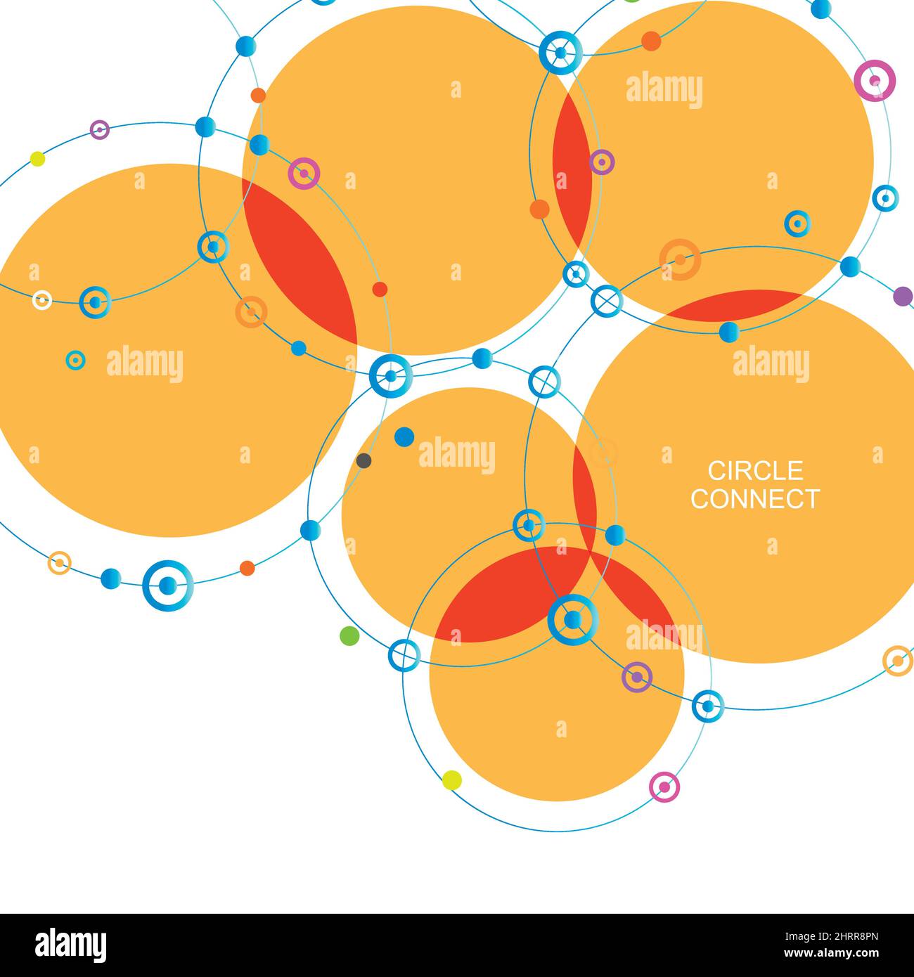 Vector abstract technology background with connect circle and dot Stock ...