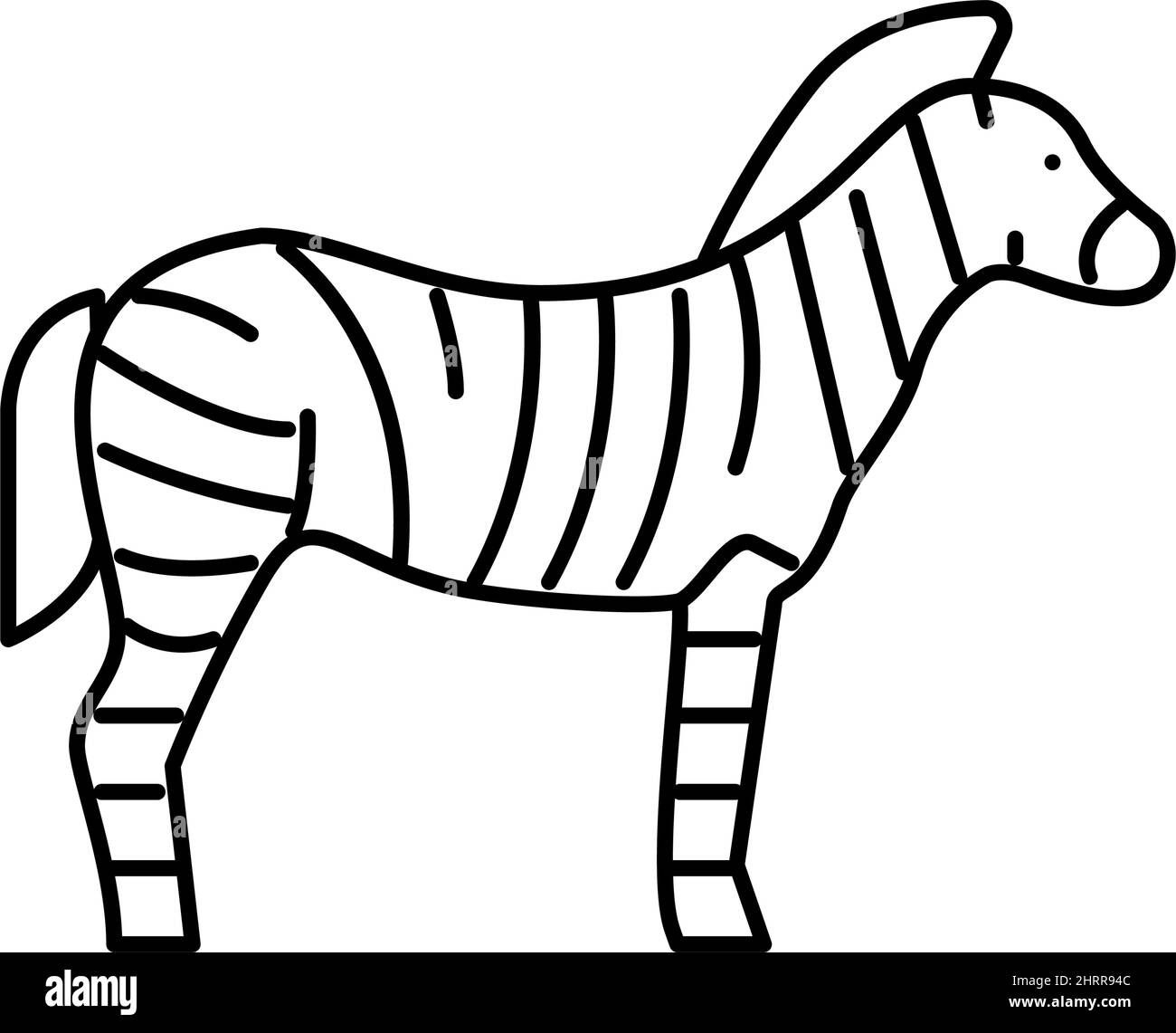zebra animal in zoo line icon vector illustration Stock Vector Image ...