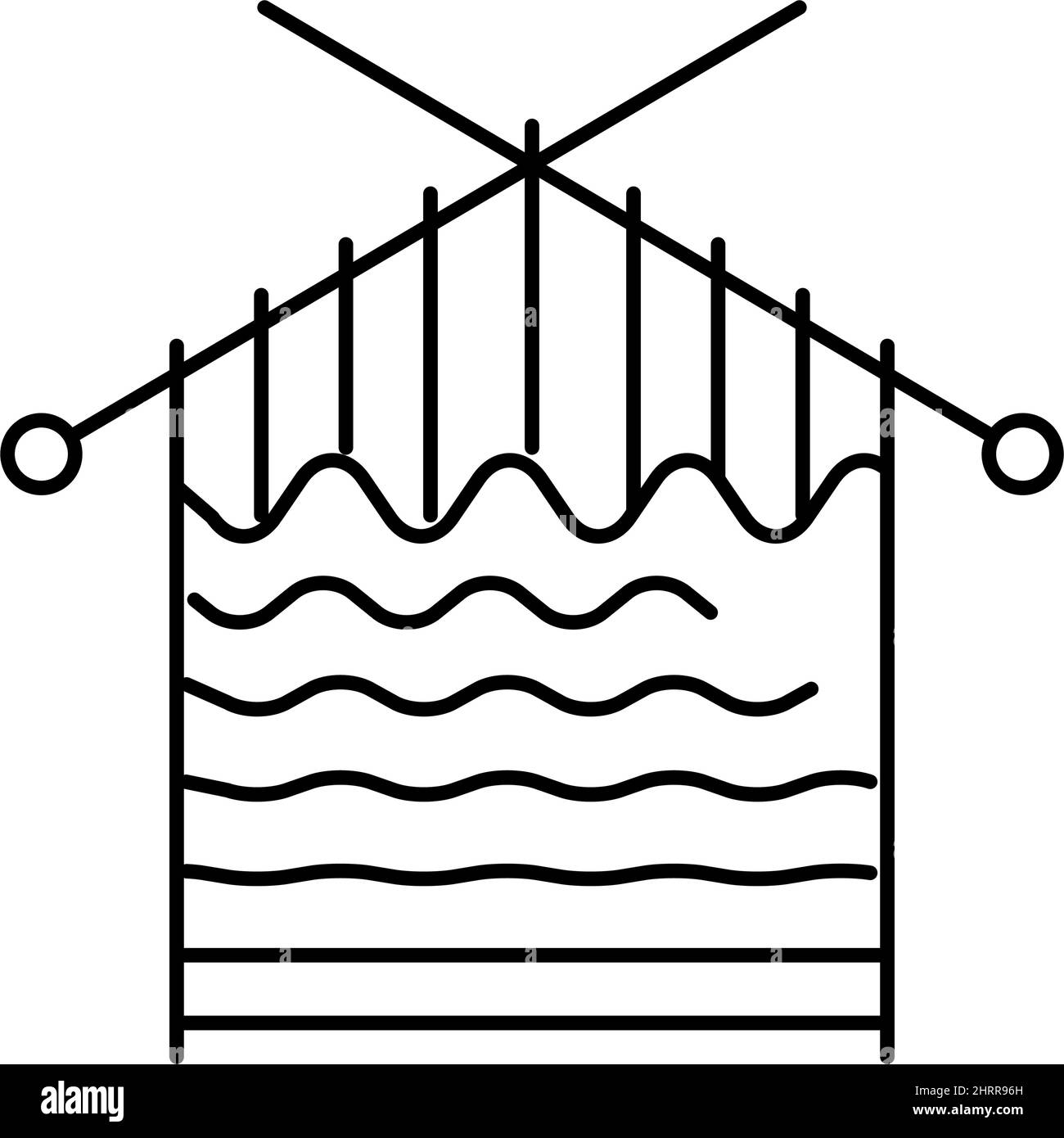 knitting occupation line icon vector illustration Stock Vector Image ...