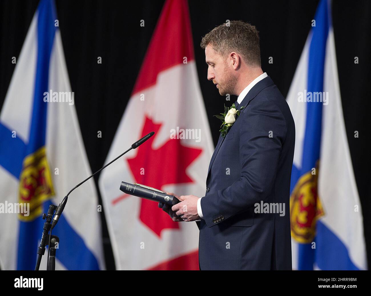 Nova Scotia Premier Iain Rankin takes his oath of office in Halifax on ...