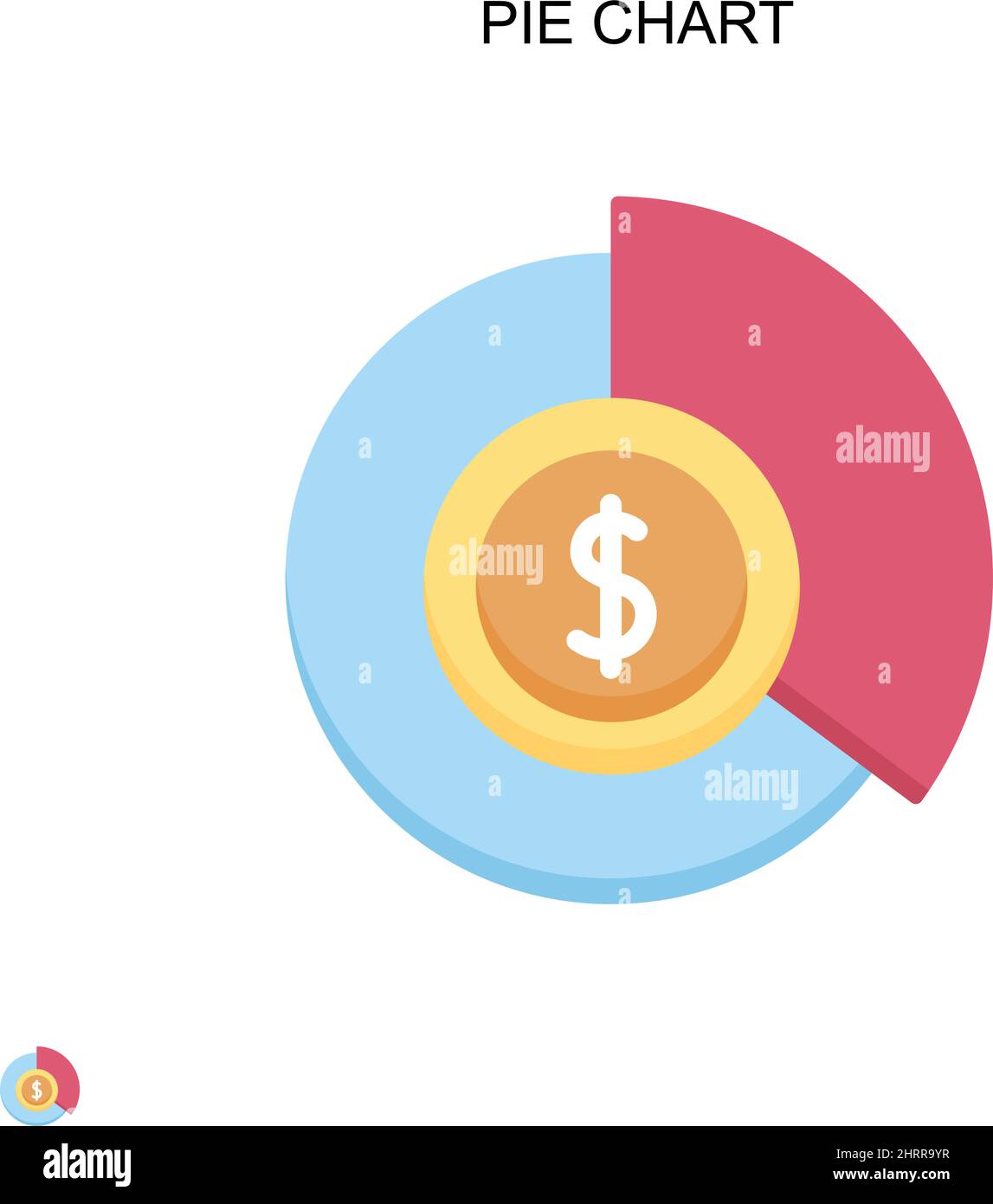 Pie chart Simple vector icon. Illustration symbol design template for web mobile UI element ...