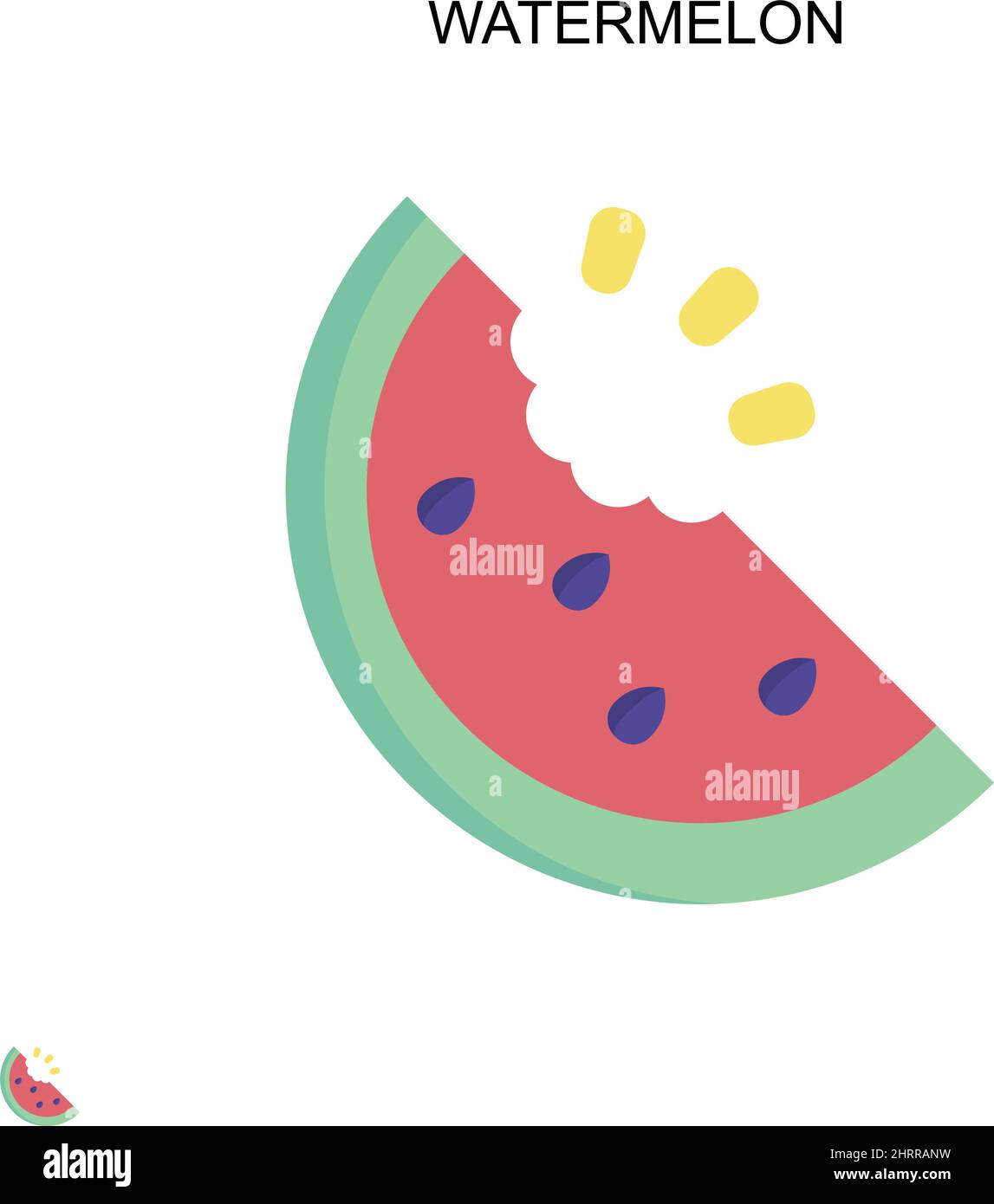 Watermelon Simple vector icon. Illustration symbol design template for ...