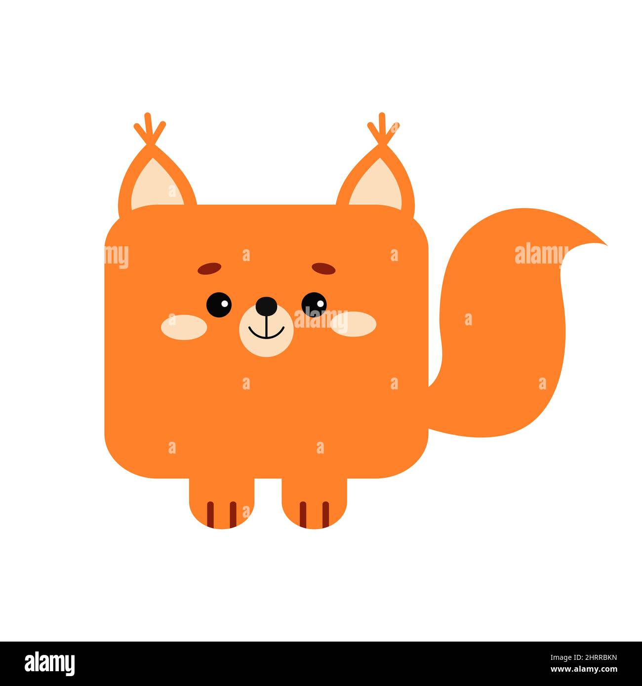 Square squirrel forest animal face icon isolated on white background ...